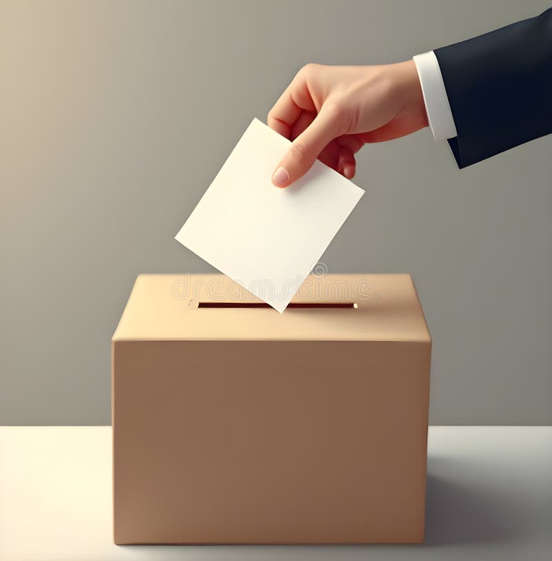 A Midtone Hand Holding a Voting Ballot into a Voting Box Stock ...