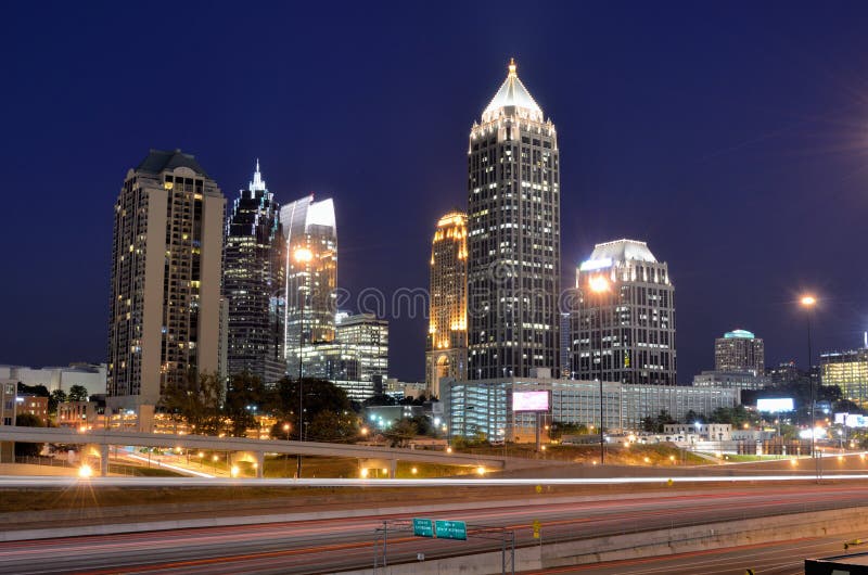 Nightscape of Atlanta, Georgia Skyline. Stock Photo - Image of skyline ...