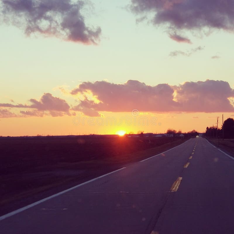 Midwest Sunset Next To a Pasture Stock Photo - Image of pasture, rural ...