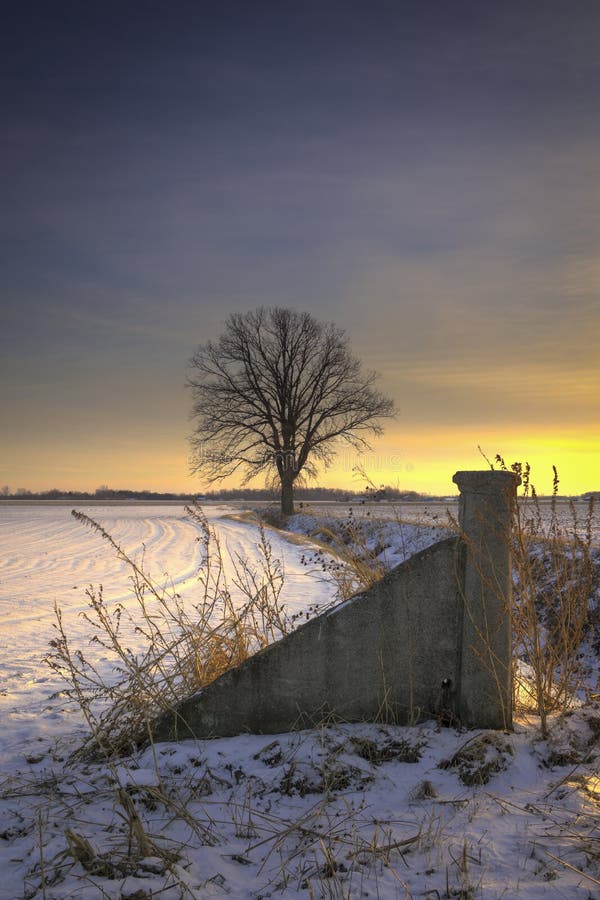 Midwestern Winter Landscape Stock Photo - Image of farm, agriculture ...