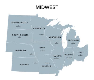 Midwest Map Stock Illustrations – 607 Midwest Map Stock Illustrations ...