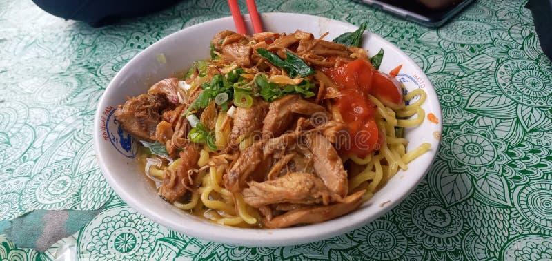 Mie Ayam stock photo. Image of noodle, bowl, komplit - 263231844