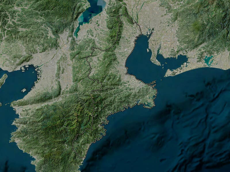 Mie, Japan. High-res Satellite. No Legend Stock Illustration ...