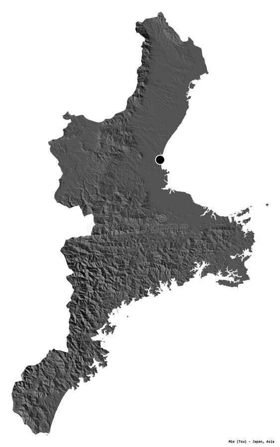 Mie, Prefecture of Japan, on White. Bilevel Stock Illustration ...