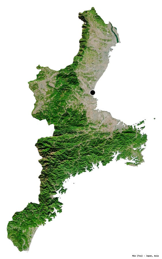 Mie, Prefecture of Japan, on White. Satellite Stock Illustration ...