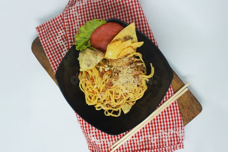 Mie Setan Noodle and Dimsum Stock Image - Image of food, chopstick ...