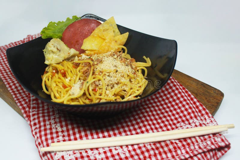 Mie Setan Noodle and Dimsum Stock Image - Image of breakfast, noodle ...