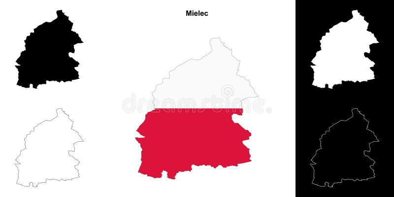 Mielec outline map stock vector. Illustration of atlas - 356919542
