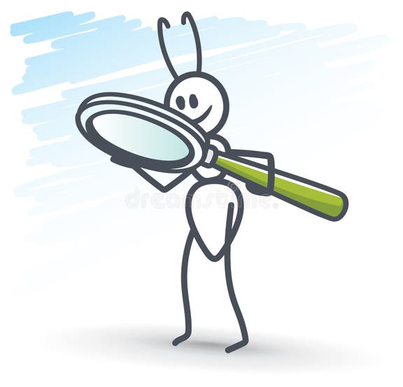 Mier en vergrootglas vector illustratie. Illustration of instrument ...