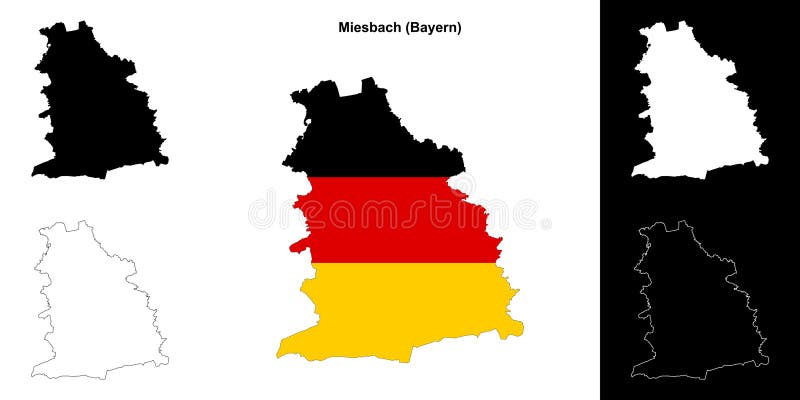 Miesbach outline map stock vector. Illustration of cartography - 335042423