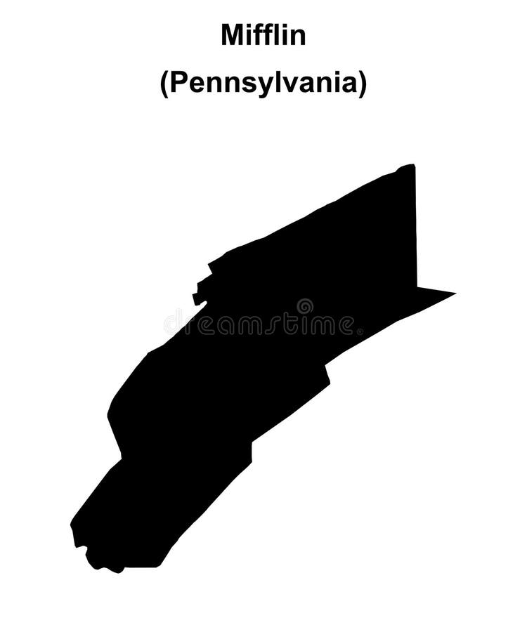 Mifflin outline map stock vector. Illustration of area - 361755487