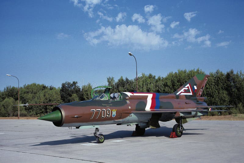 MiG-21 Military Fighter Jet Editorial Stock Image - Image of military ...