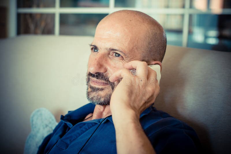 Handsome Senior Man Calling on His Cell Phone Stock Photo - Image of ...
