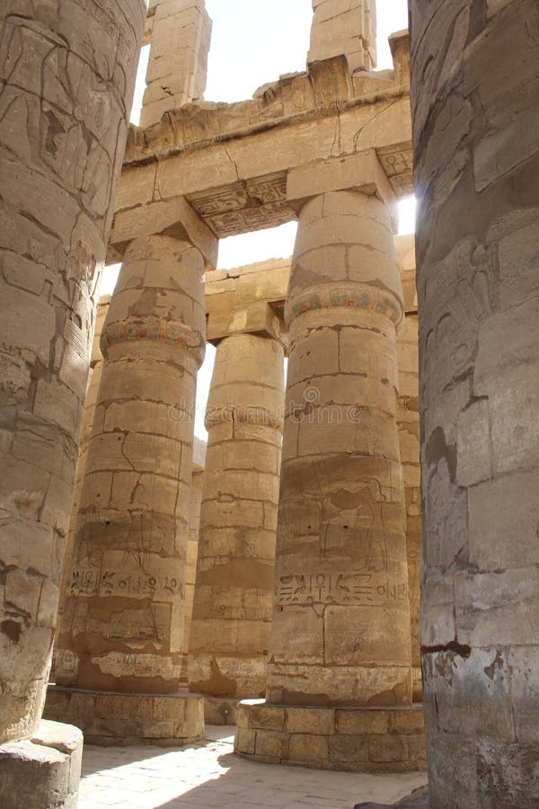 The Mighty Columns of Karnak in Luxor in Egypt Stock Image - Image of ...