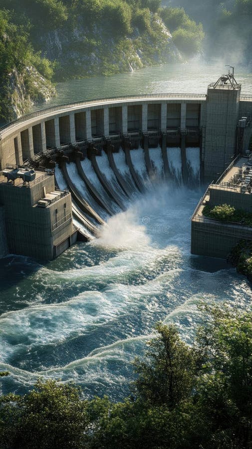 Mighty Dam, a Majestic View of Water Power Stock Image - Image of ...