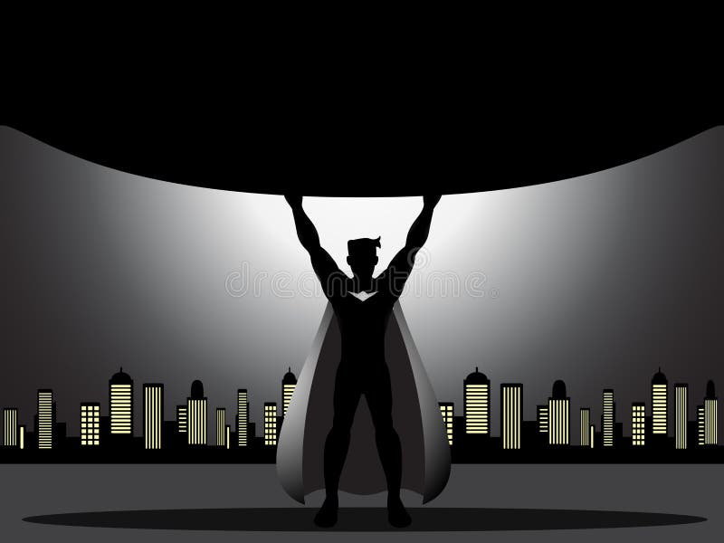 Mighty Superhero Silhouette Stock Vector - Illustration of male, robe ...