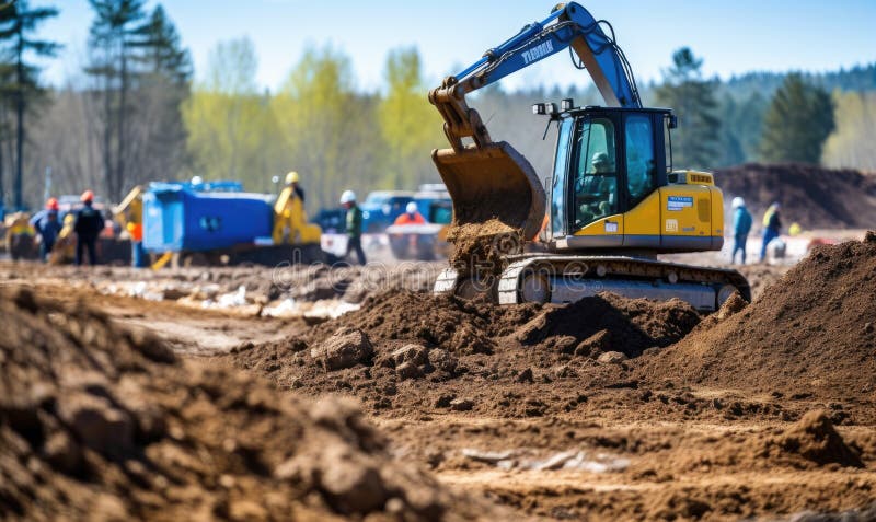 A Mighty Machine Making Way for Progress Stock Illustration ...