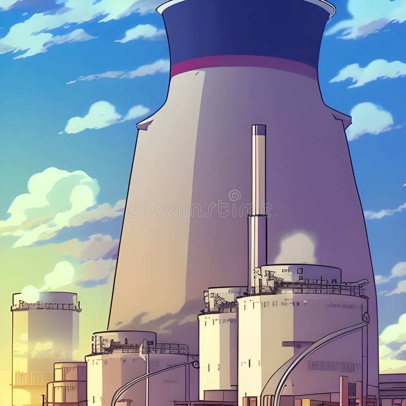 Mighty nuclear plant stock illustration. Illustration of plant - 271076667