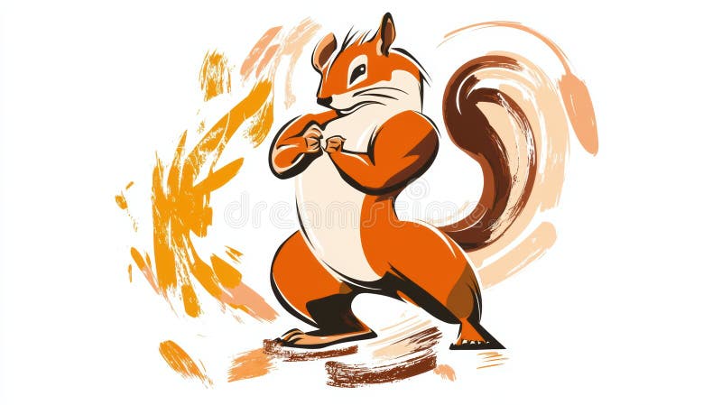 Mighty Squirrel Fighter stock illustration. Illustration of painting ...
