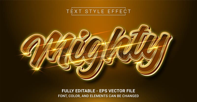 Mighty Text Style Effect. Editable Graphic Text Template Stock Vector ...