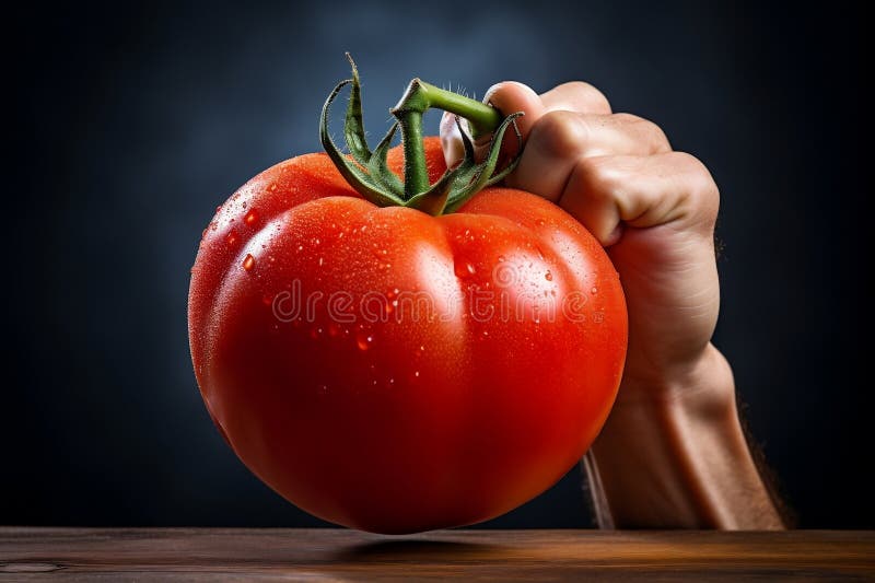 Mighty Tomato Flexing Biceps. Generative AI Stock Illustration ...