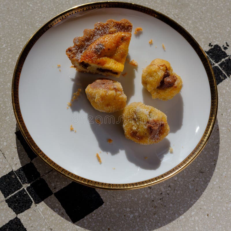 Migliaccio, and castagnole stock image. Image of porridge - 173930747