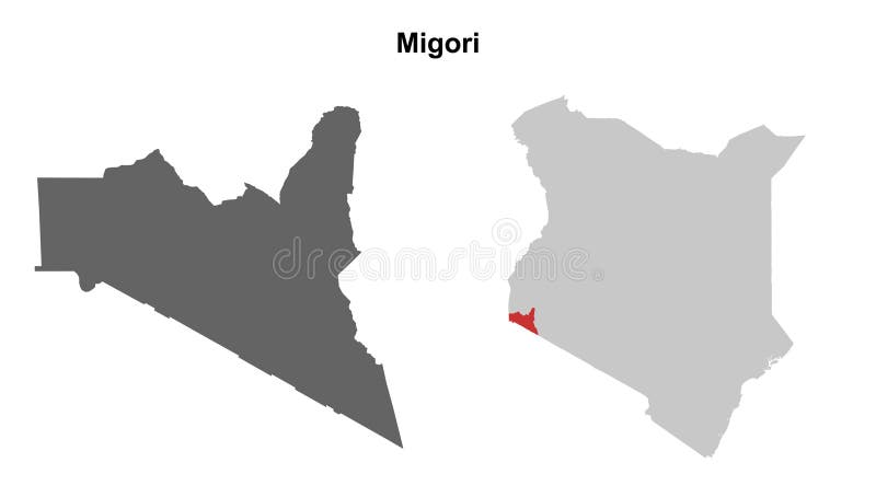 Migori outline map stock vector. Illustration of counties - 379007175