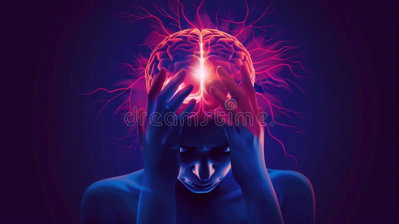 Migraine Headache Which is Causing Severe Suffering in the Brain, Felt ...