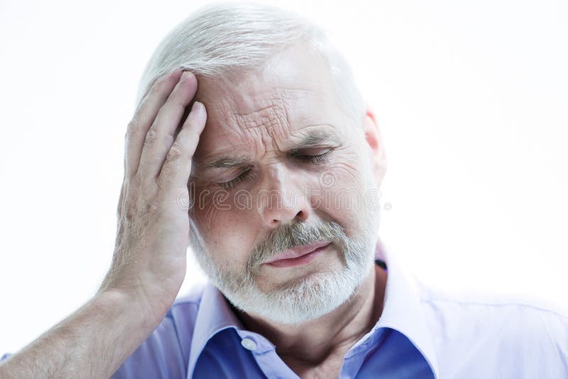 Migraine or Memory Loss Illness Senior Man Stock Photo - Image of ...