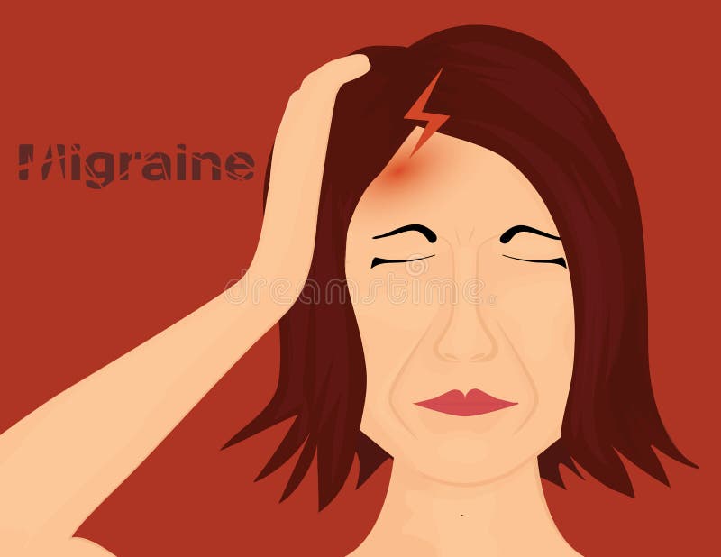 Migraine Vector Illustration Stock Vector - Illustration of hemisphere ...