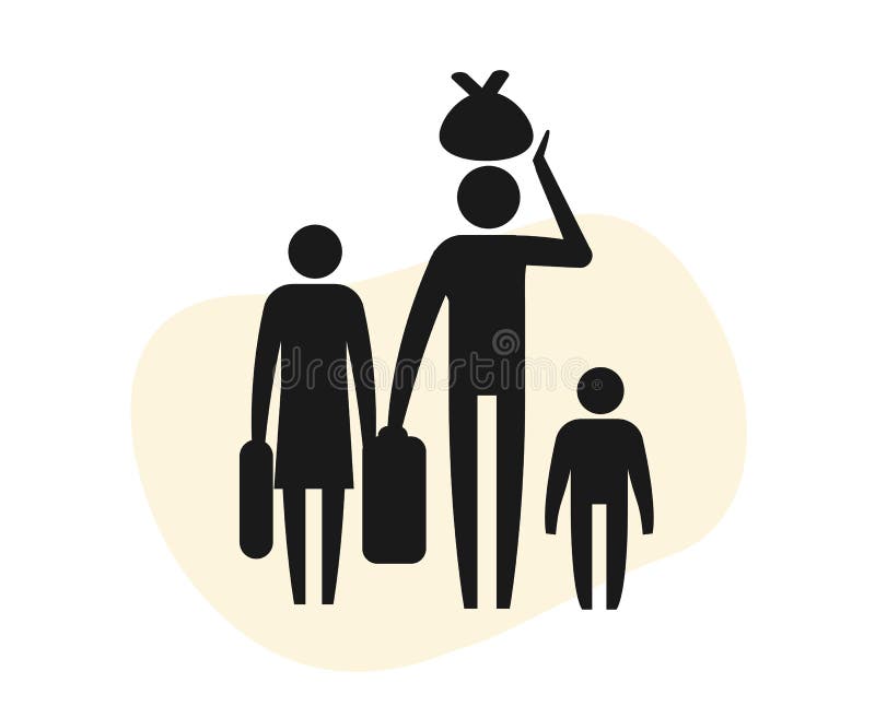 Migrant Worker Family - Icon Stock Illustration - Illustration of ...