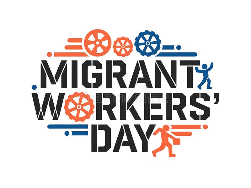 Migrant Workers Day Graphic Design Celebrates Workers Stock ...