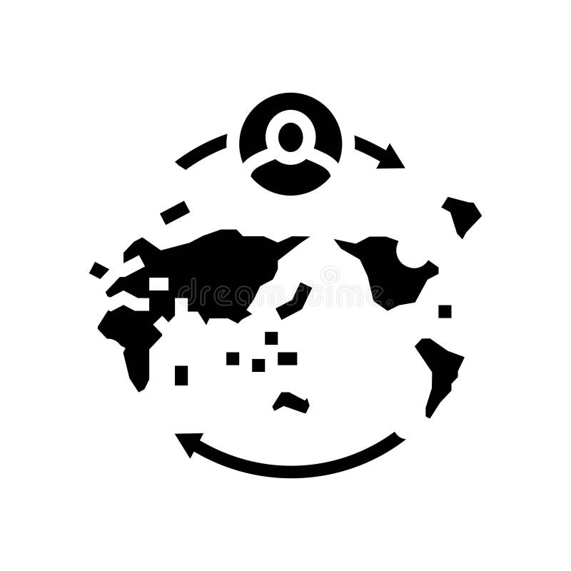 Migration Africa Human Evolution Glyph Icon Vector Illustration Stock ...