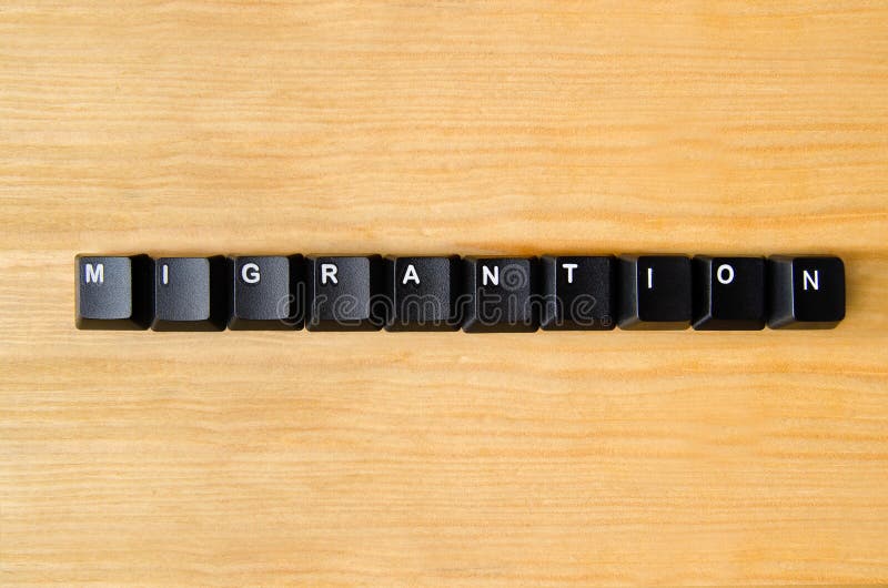 Migration word stock image. Image of text, migration - 98422483