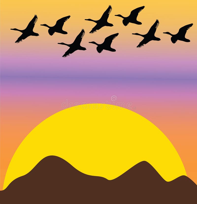Migratory birds stock illustration. Illustration of environment - 39064145