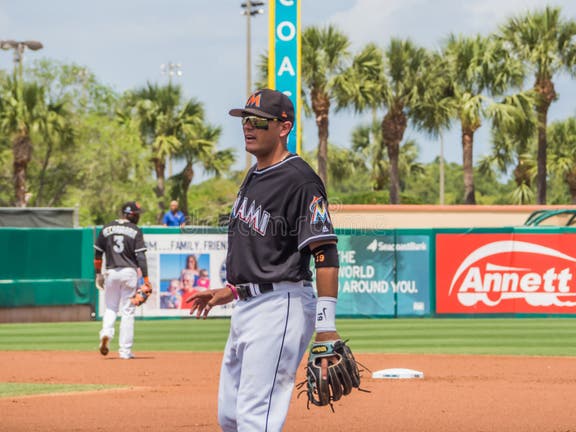 Miguel Rojas Miami Marlins-Baseball 2017 Redaktionelles Stockfoto ...