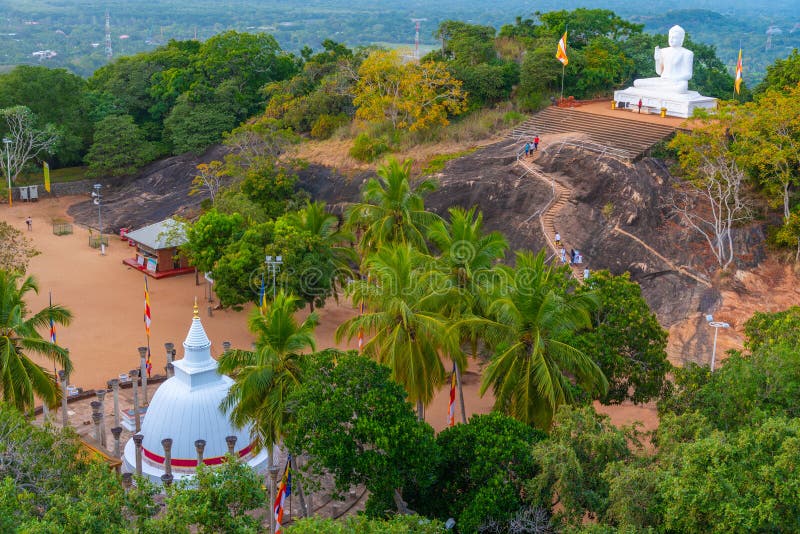 Mihintale Buddhist Site in Sri Lanka Stock Photo - Image of dusk ...