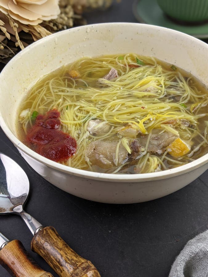 Mihun Sup or Beef Noodle in the Bowl Stock Image - Image of dish, curry ...