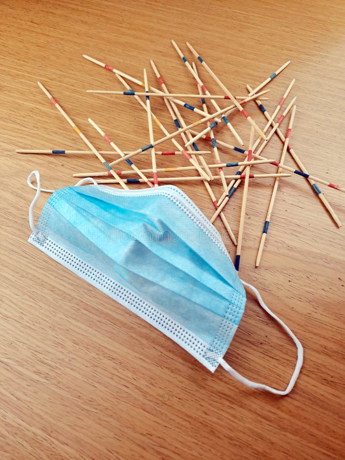 Mikado Board Game with Wooden Sticks Covid Time Stock Image - Image of ...
