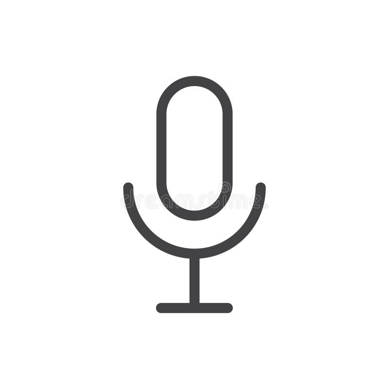 Mike Icon Thin Outline Art Symbol Stock Vector - Illustration of music ...