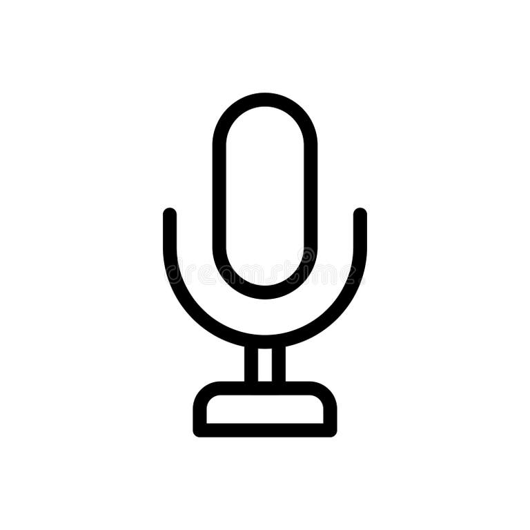 Mike vector thin line icon stock vector. Illustration of singing ...