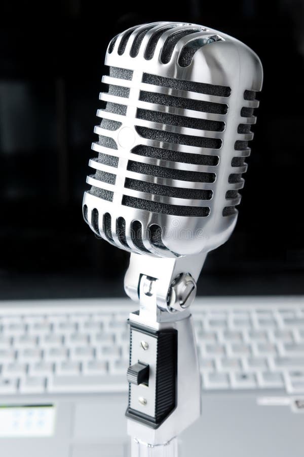 Mike & Laptop editorial stock image. Image of greeting - 875359