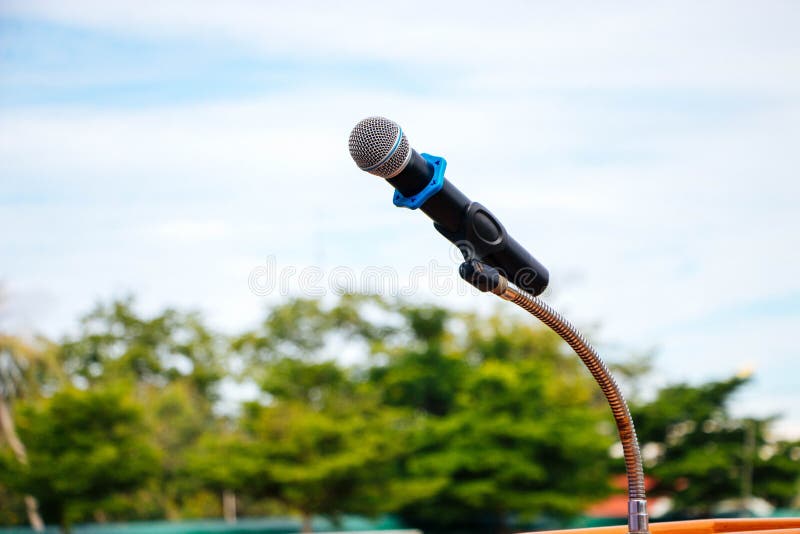 Stage mike stock image. Image of lecture, discuss, conference - 5838063