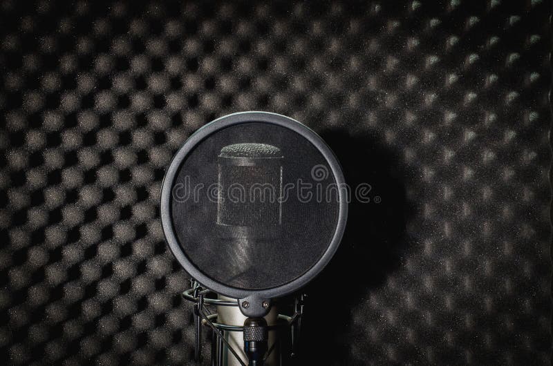 Mike Recording Studio on a Black Background. Stock Photo - Image of ...