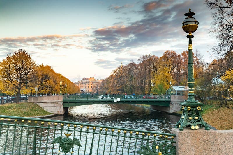 Mikhailovsky Castle, Engineers` Castle, Moyka River Stock Image - Image ...