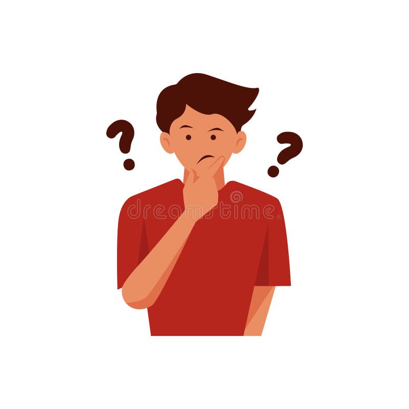 Confused Person Vector Illustration Stock Vector - Illustration of hand ...