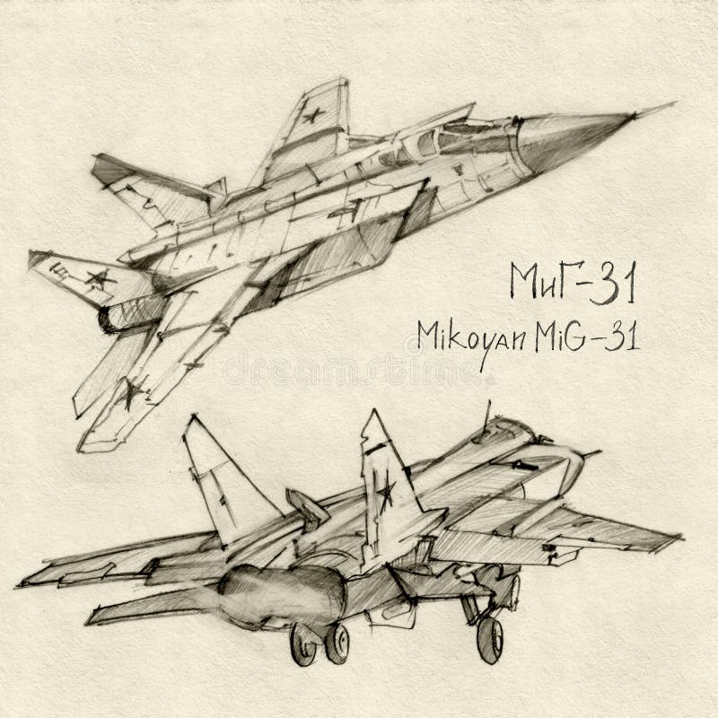 The Mikoyan MiG-31 stock illustration. Illustration of album - 19550149