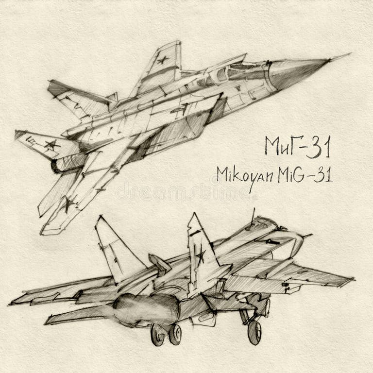 The Mikoyan MiG-31 stock illustration. Illustration of album - 19550149