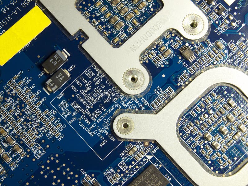Mikrochips Auf Einer Leiterplatte Stockfoto - Bild von prozessor ...