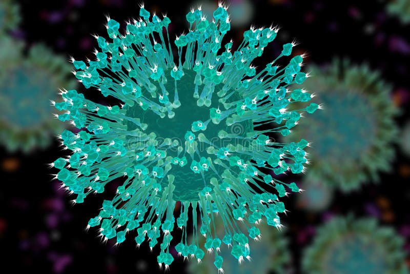 Wirus Pod Mikroskopem; Chlewni Grypa; Ptasia Grypa; Epidemia Ilustracji ...